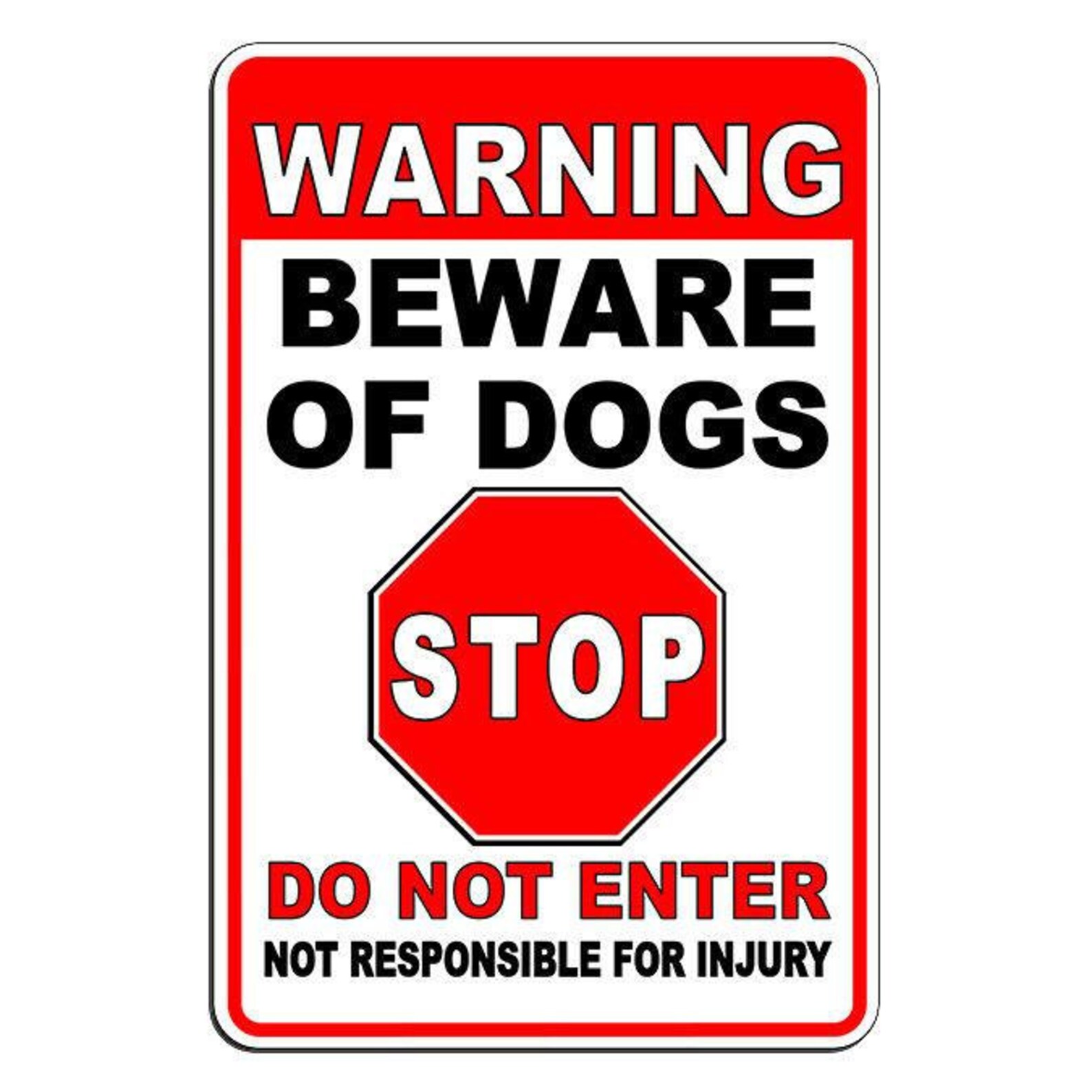 Beware of Dogs Warning Stop Do Not Enter Caution Security - Etsy