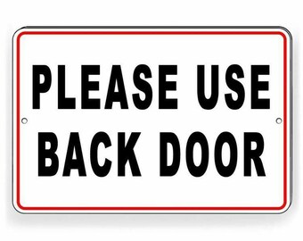 Use Back Door Sign - Etsy