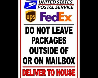 Do Not Throw Packages Over Fence Dog Will Destroy Metal Sign USPS SI091 ...