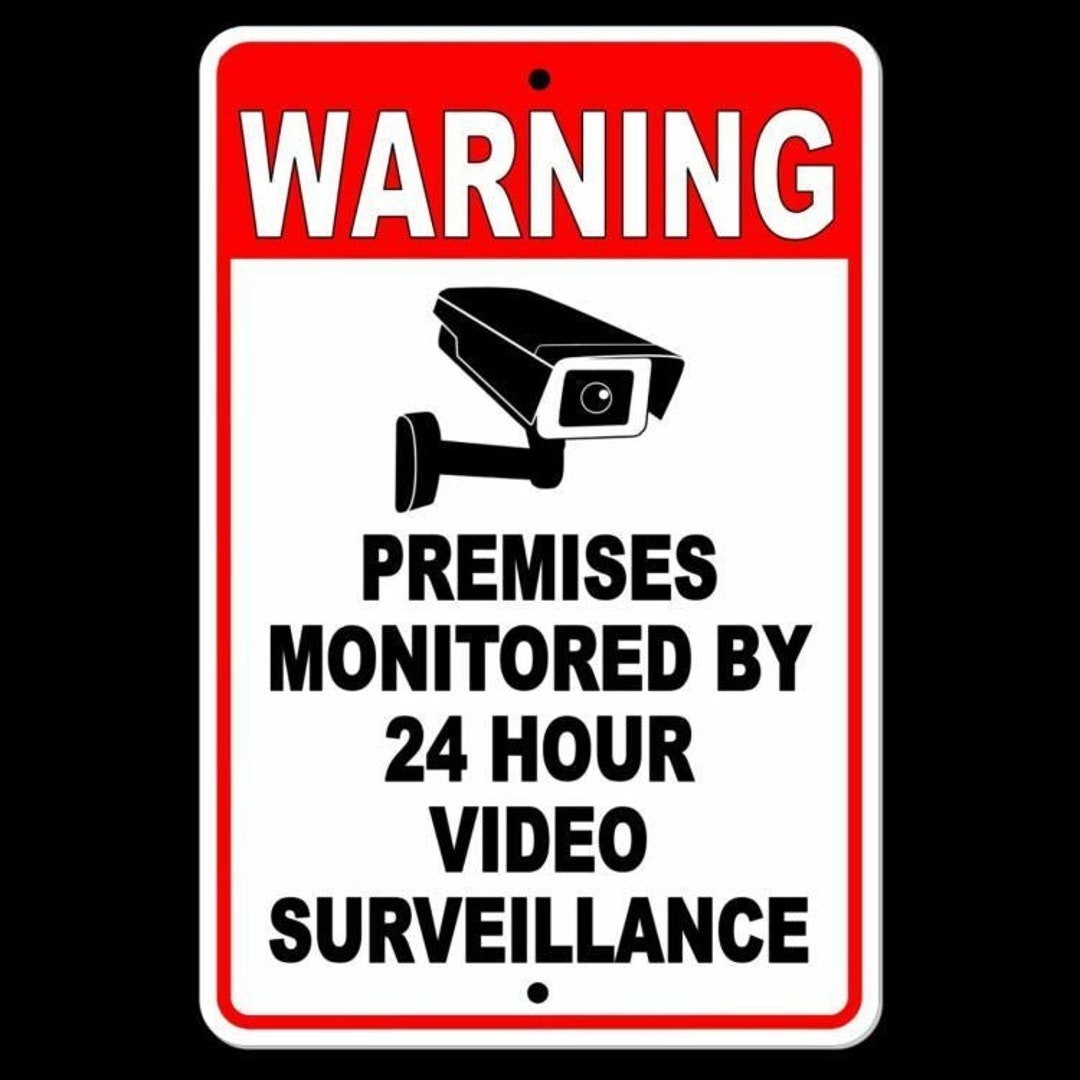 WARNING Sign 24 Hour Video Surveillance Security Metal CCTV Camera Best ...