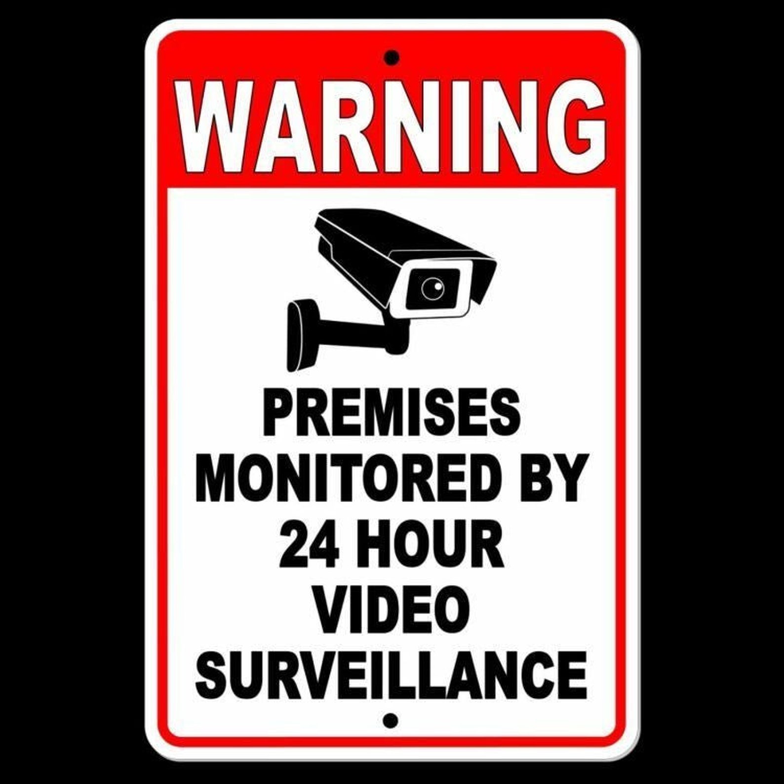WARNING Sign 24 Hour Video Surveillance Security Metal CCTV - Etsy