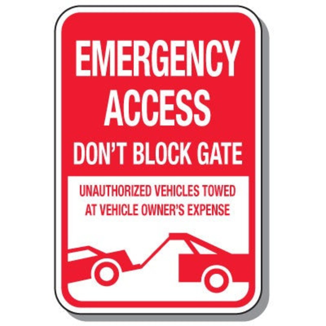No Parking Signs - Emergency Access Do Not Block Gate - Etsy