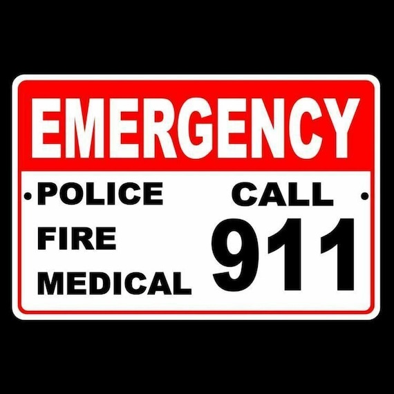 Emergency Call 911 Police Fire Medical sign Metal | Etsy
