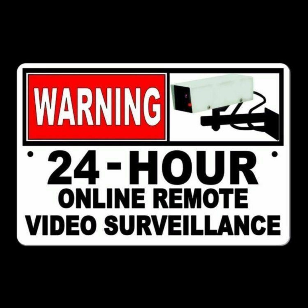 WARNING 24 Hour Online Video Surveillance Sign Camera Security Cctv ...