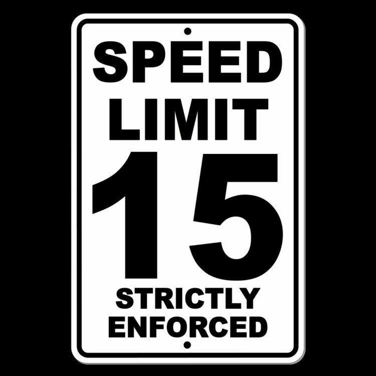Speed Limit 15 Strictly Enforced Sign Metal MPH slow WARNING | Etsy