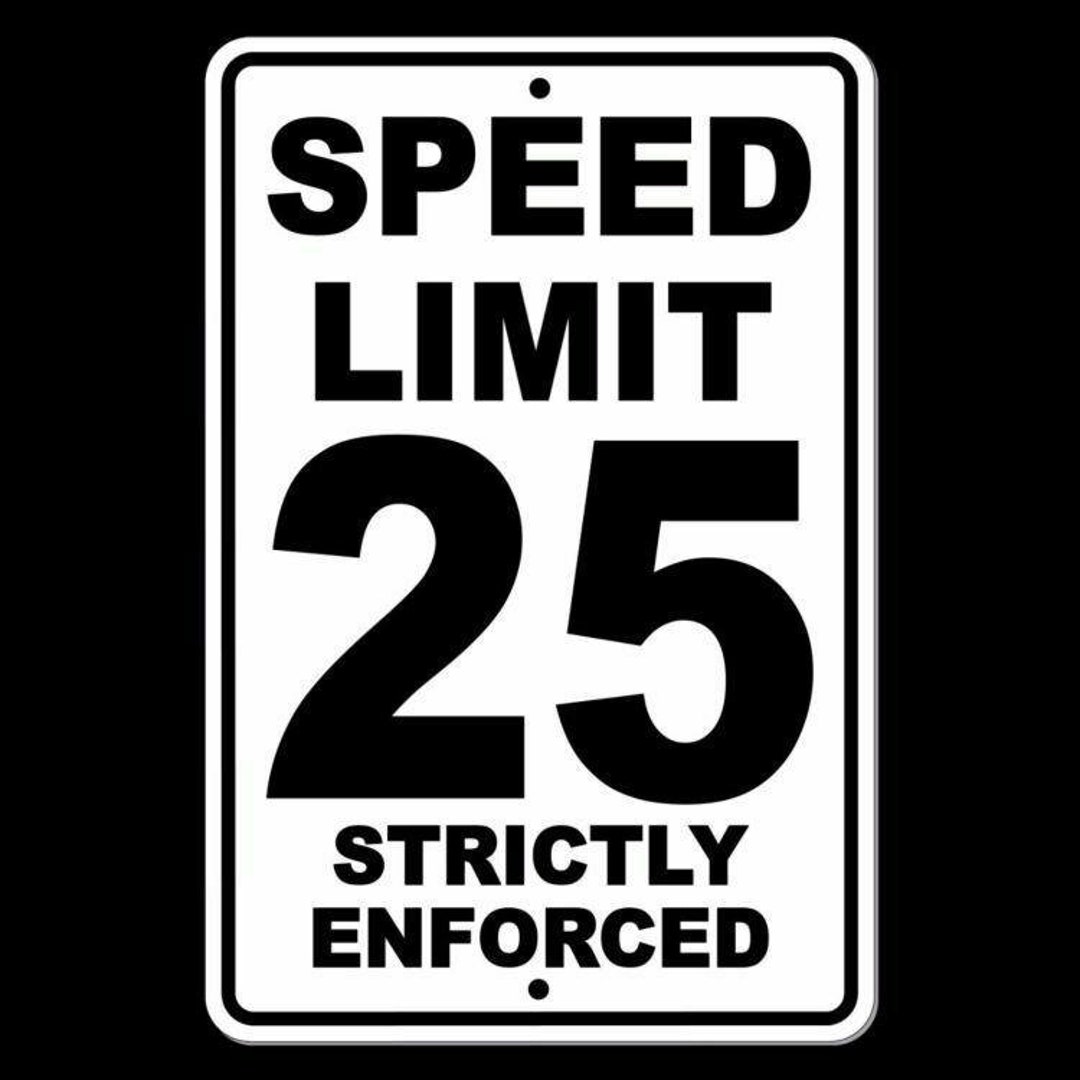 Speed Limit 25 Strictly Enforced Sign Metal MPH Slow WARNING Traffic ...