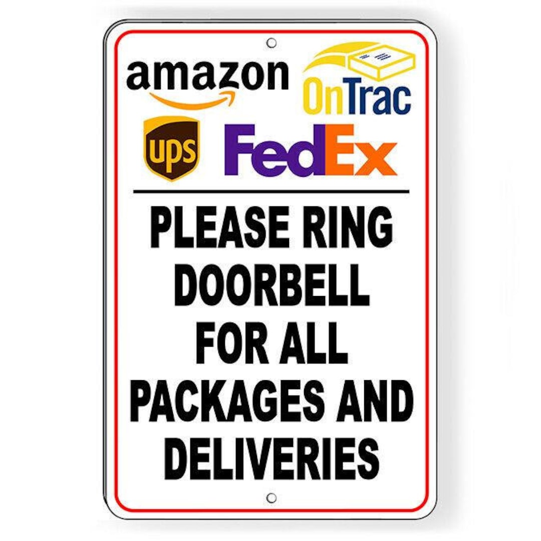 Ontrac Ring Doorbell for Packages and Deliveries Metal Sign - Etsy