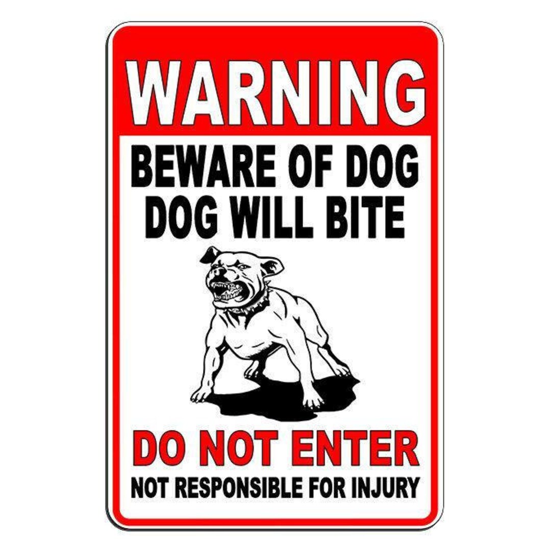 Beware of Dog Warning Dog Will Bite Do Not Enter Sticker Caution - Etsy