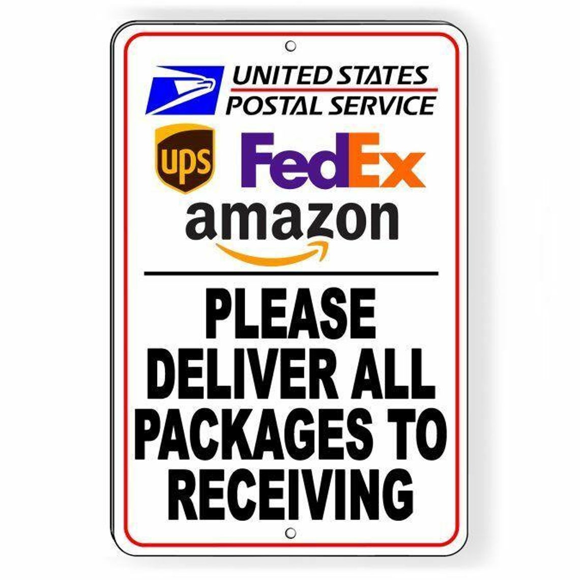 Please Deliver All Packages To Receiving Metal Sign warehouse | Etsy