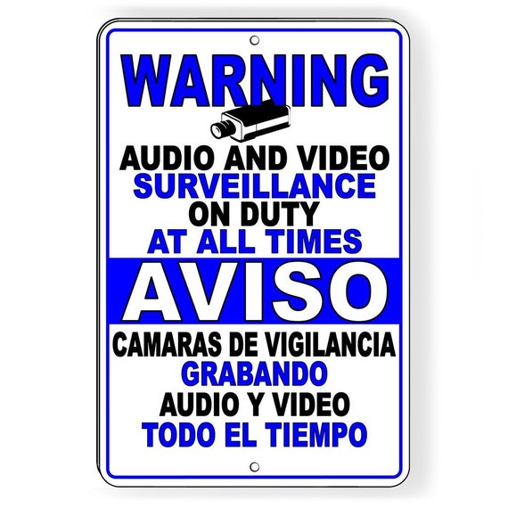 Spanish Security Video Surveillance Sign | Etsy