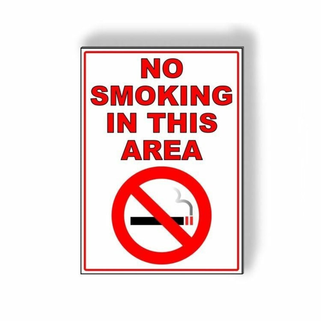 No Smoking In This Area Metal Sign aluminium interdit sans fuméeWARNING ...