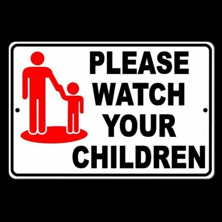 Please Watch Your Children Sign Swimming Neighborhood Safety WARNING ...