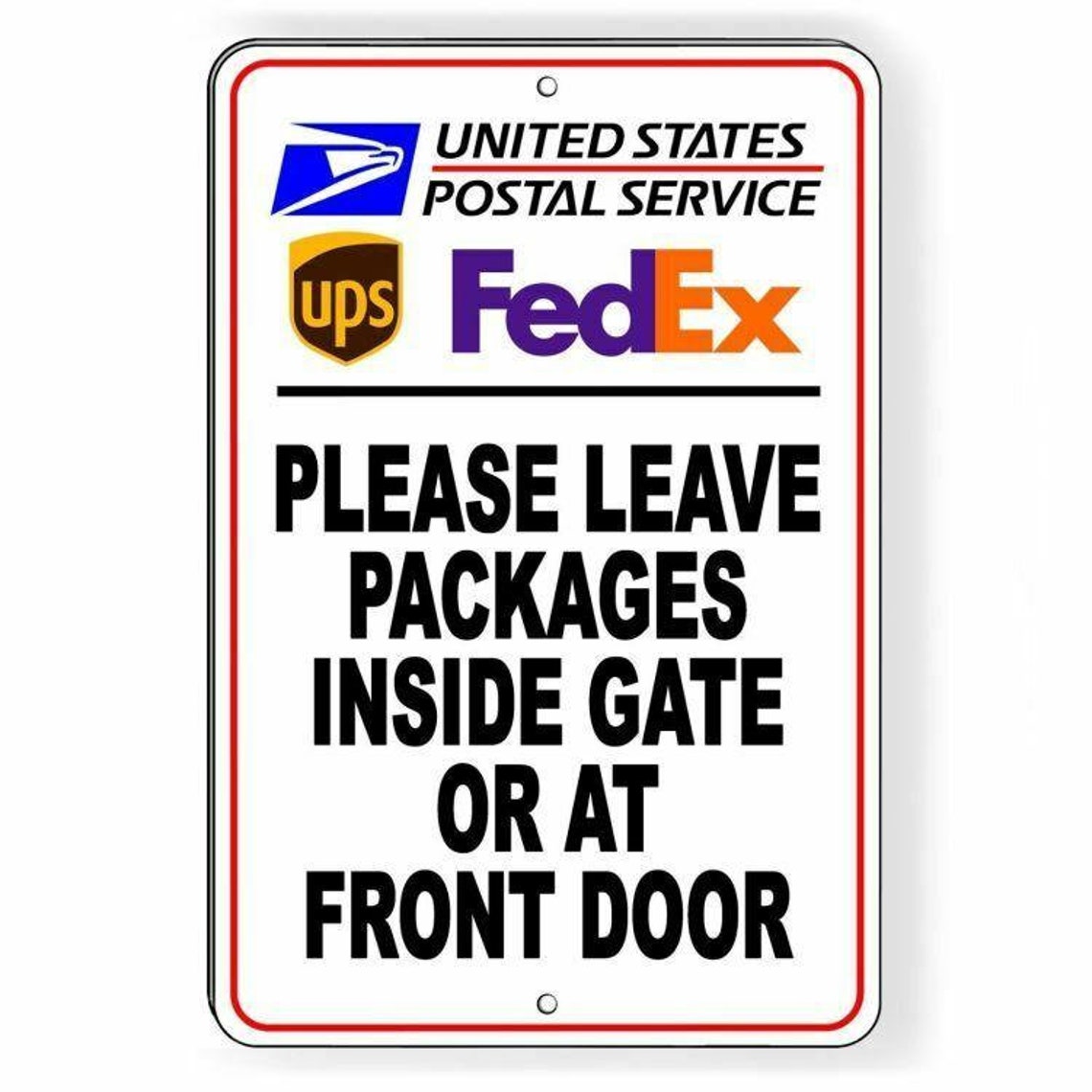 Leave Packages Inside Porch or at Front Door Sign Metal USPS - Etsy