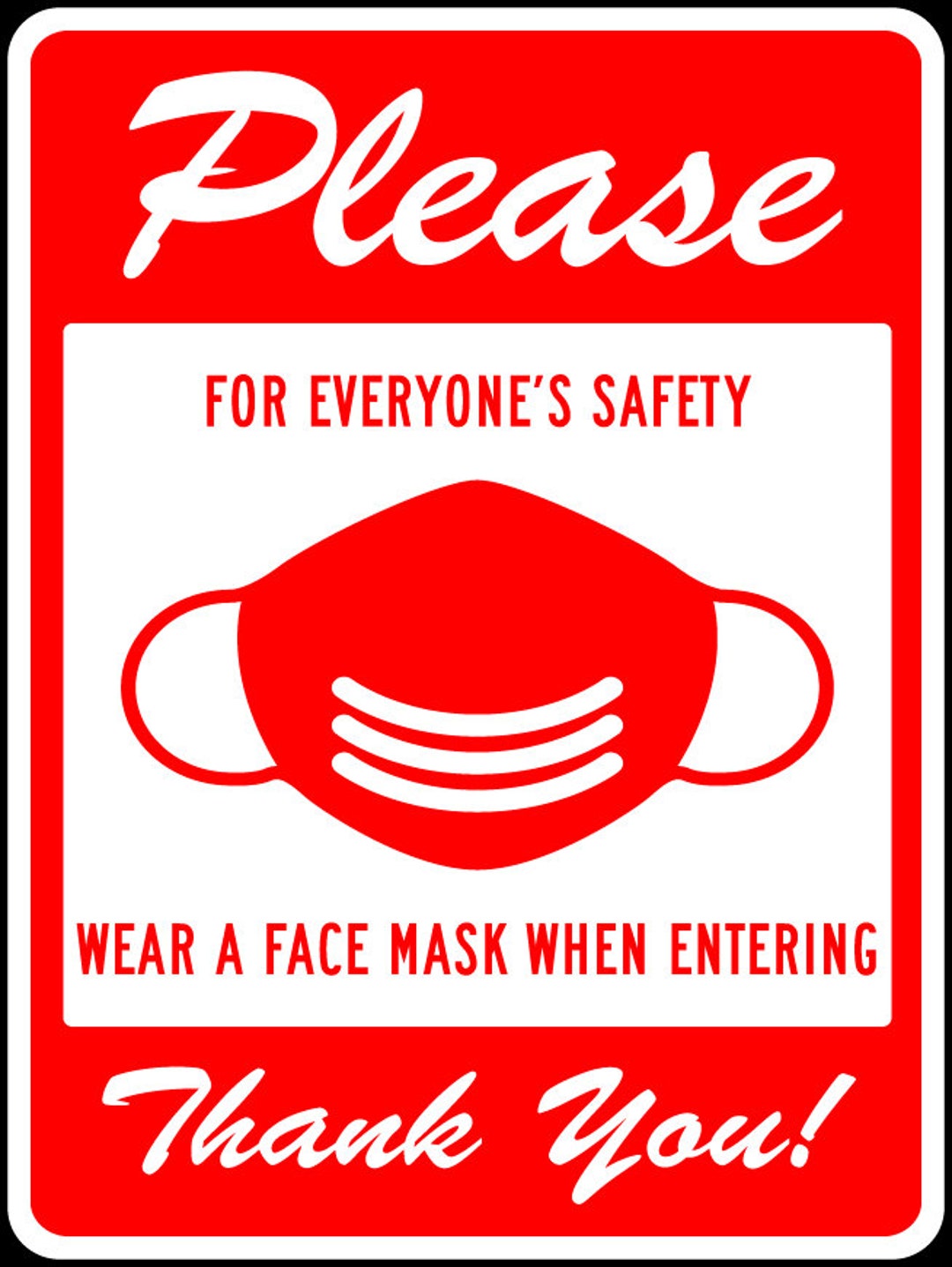 Please Wear A Mask When Entering Aluminium Metal Safety Sign - Etsy