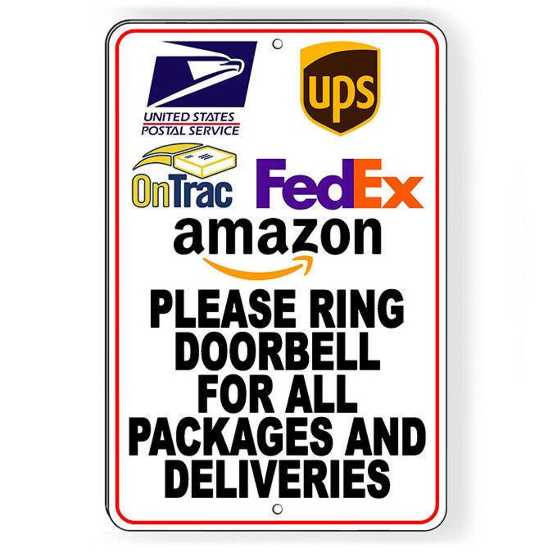 Ontrac USPS Ring Doorbell for Packages and Deliveries Metal Sign - Etsy