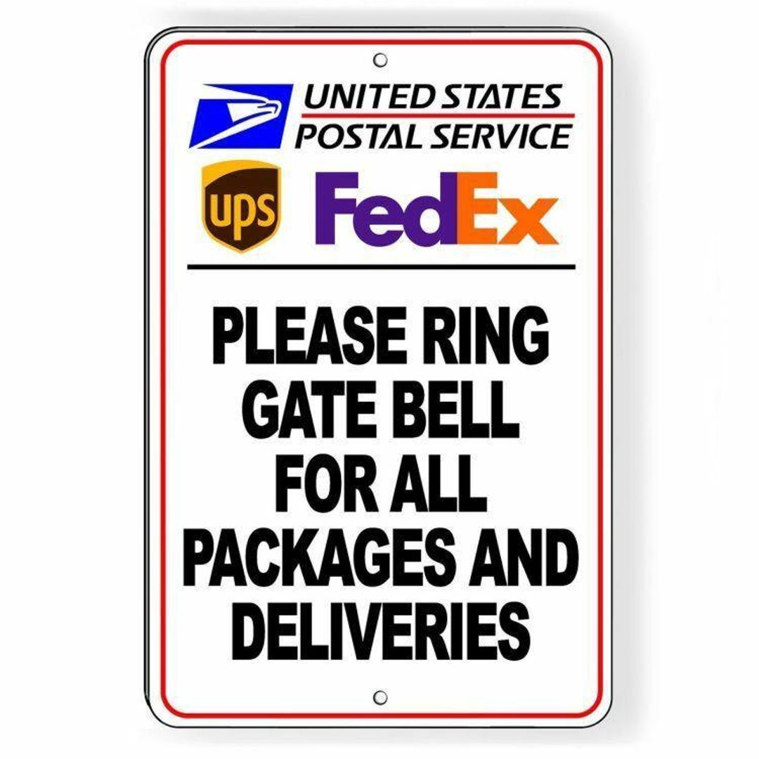 Ring Gate Bell for All Packages and Deliveries Sign Metal USPS UPS - Etsy