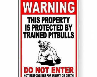 Pitbull Caution Sign - Etsy