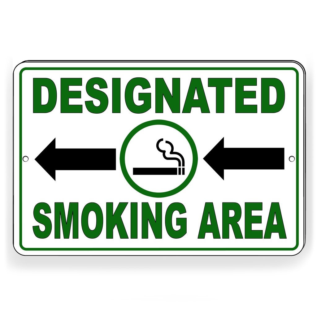 Designated Smoking Area Arrow Left - Etsy