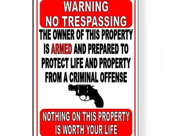 Owner is Armed Sign | Etsy