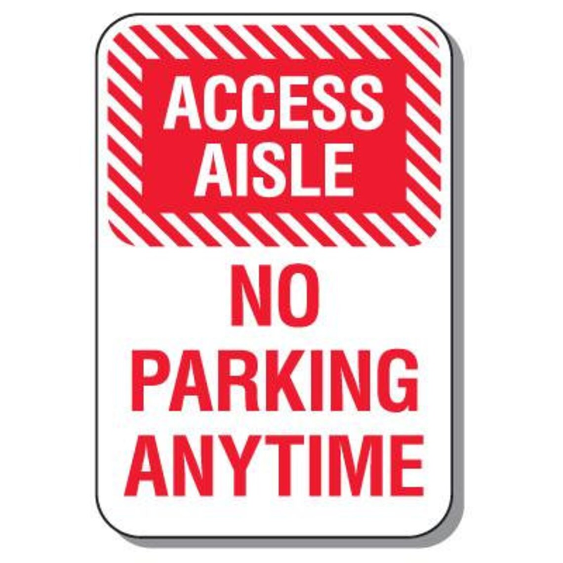 Handicap Parking Sign - Access Aisle No Parking Anytime - Etsy