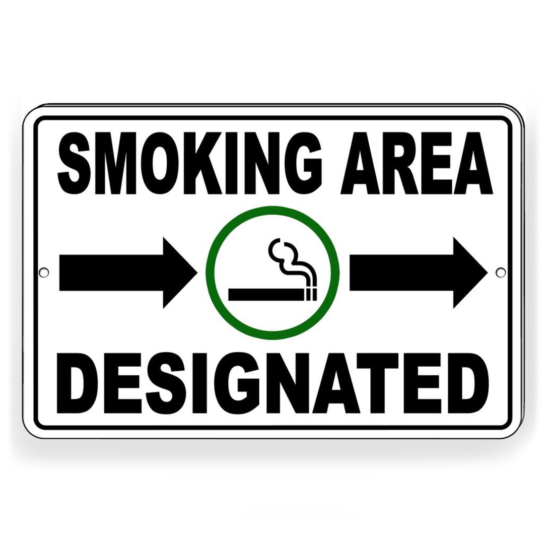 Designated Smoking Area Arrow Right - Etsy