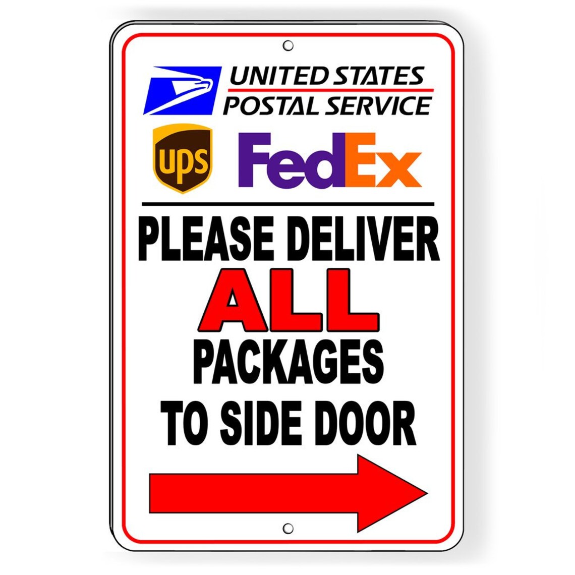 Please Deliver All Packages to Side Door Arrow Right Sign - Etsy UK
