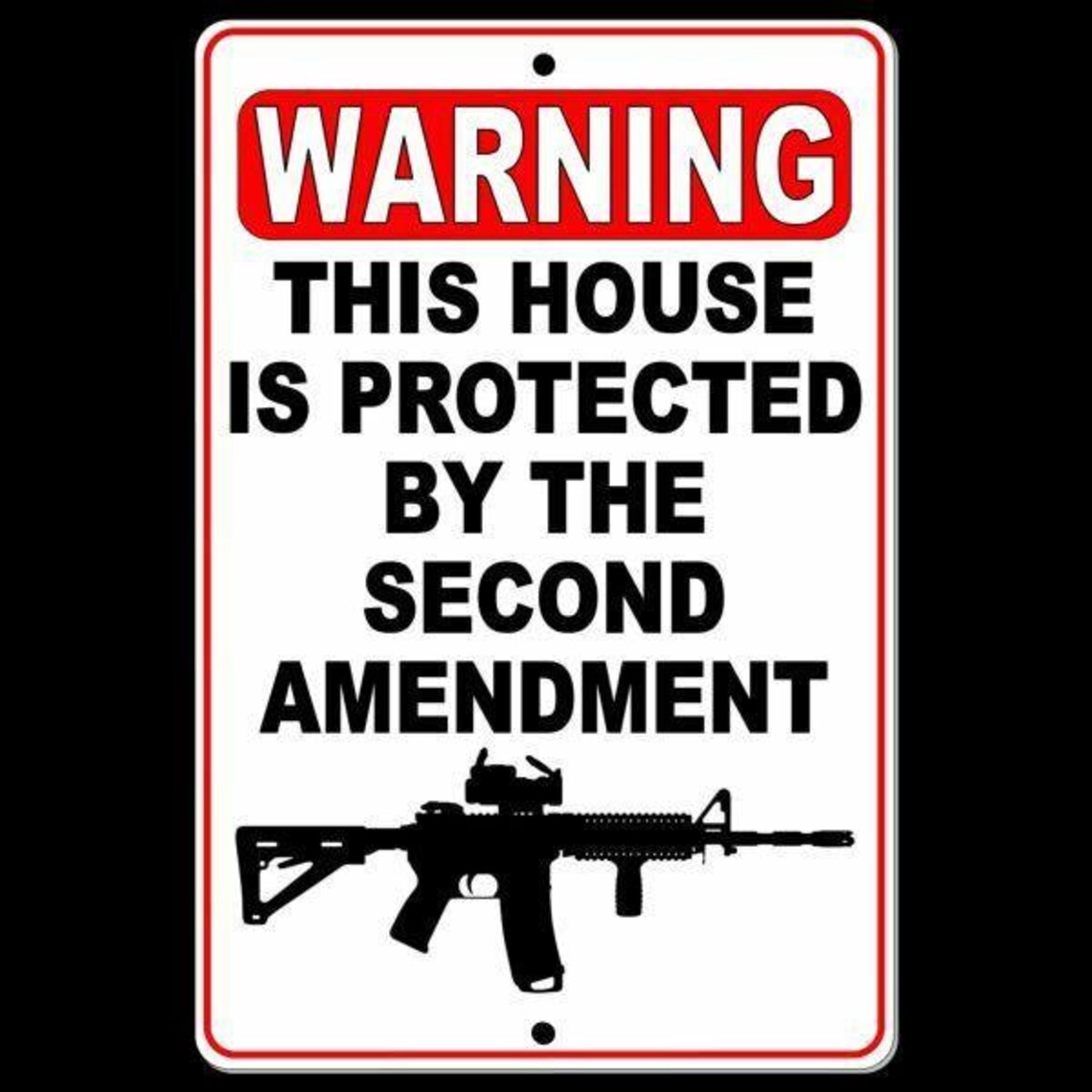 House Protected by the Second Amendment Sign Metal Nra WARNING Security ... House Protected by the Second Amendment Sign Metal Nra WARNING Security ...