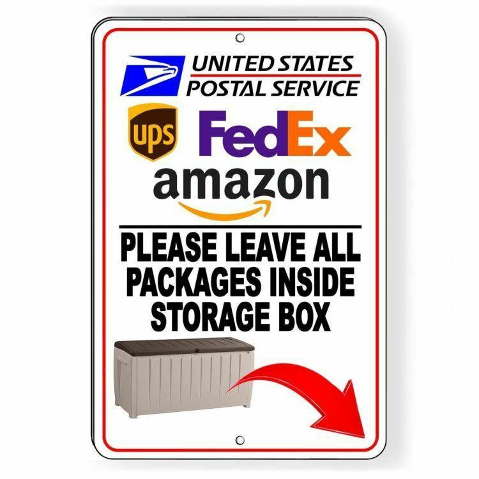 Please Leave All Packages Inside Storage Box Sign Metal USPS UPS - Etsy
