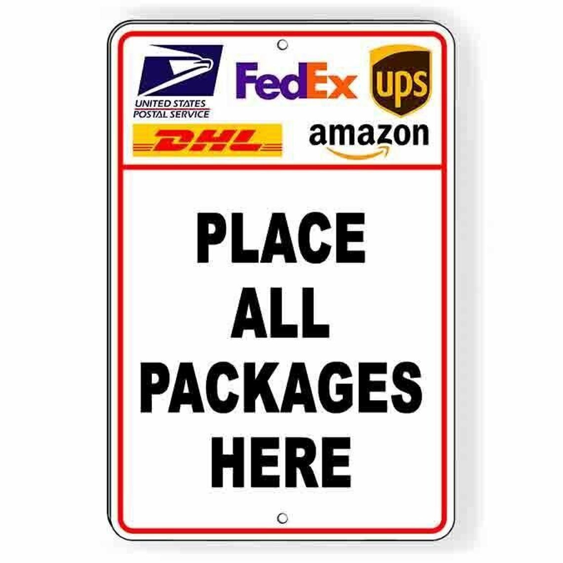 Place All Packages Here Metal Sign Deliver Drop off USPS - Etsy