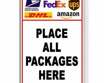 Drop Packages Here Sign - Etsy
