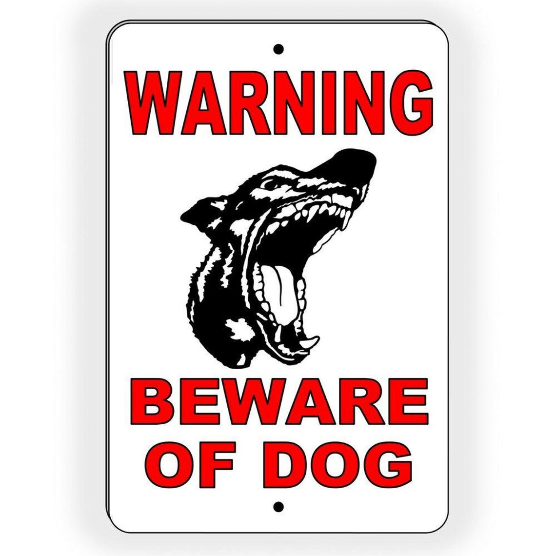 WARNING Beware of Dog Metal Sign Doberman Security Attack | Etsy