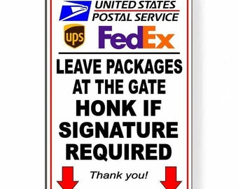 Please Deliver Packages Here Arrows Down Metal Sign USPS UPS FEDEX - Etsy