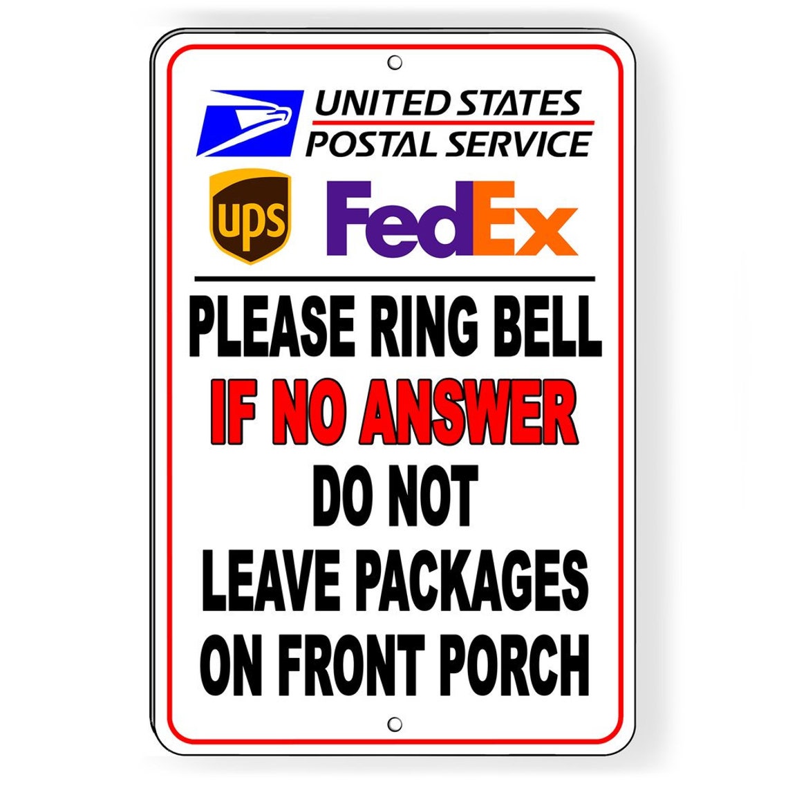 Please Ring Bell If No Answer Do Not Leave Packages on Front - Etsy