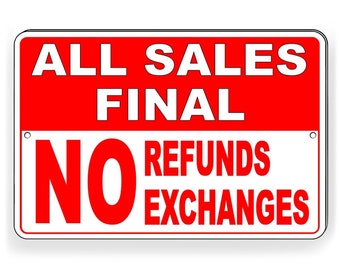 All Sales Are Final Signs - Etsy Australia