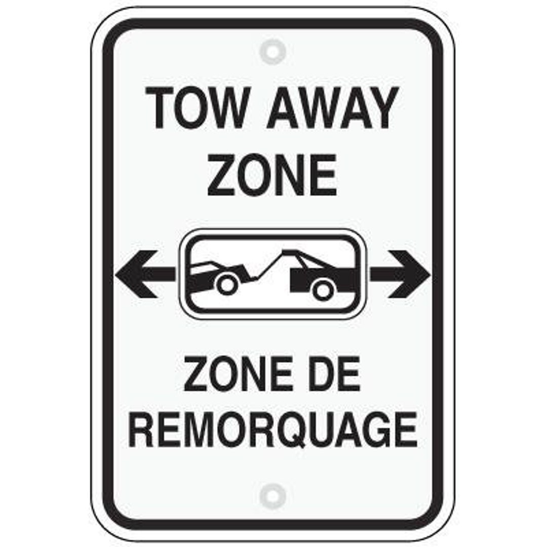 Bilingual Tow Away Zone Sign - Etsy