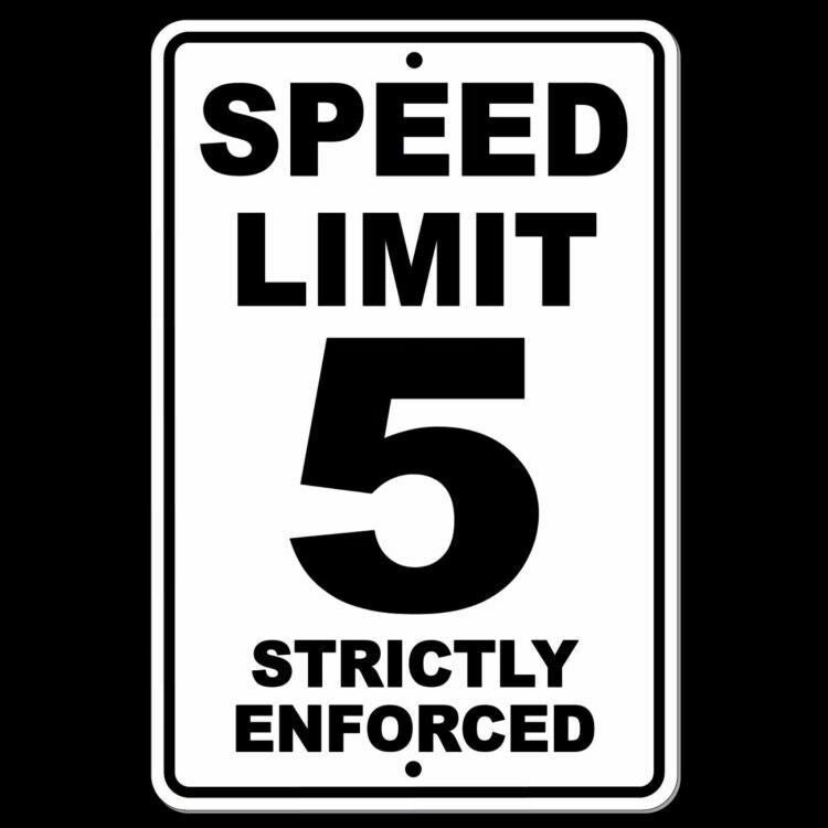 Speed Limit 5 Strictly Enforced Sign Metal MPH Slow WARNING Traffic ...