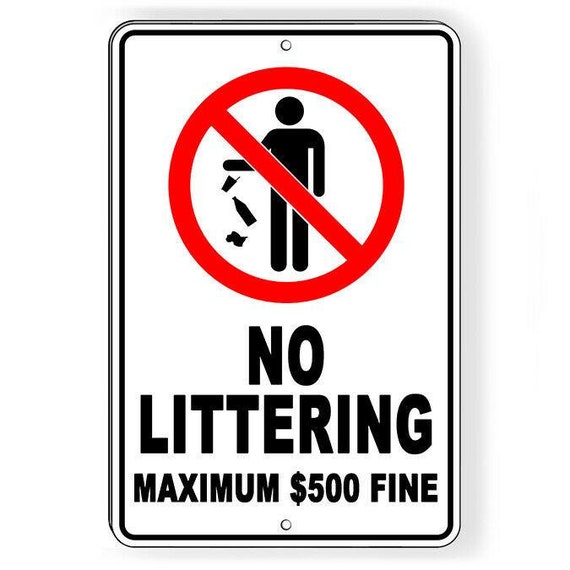 Littering Fine Sign
