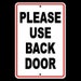Please Use Back Door Sign Metal WARNING Delivery Notice Please Knock - Etsy