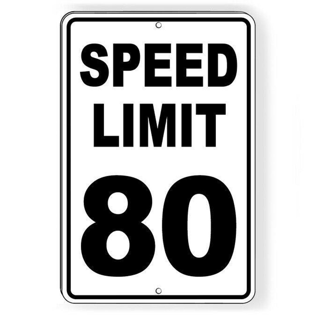 Speed Limit 80 Sign Metal MPH Slow WARNING Traffic Enforced - Etsy