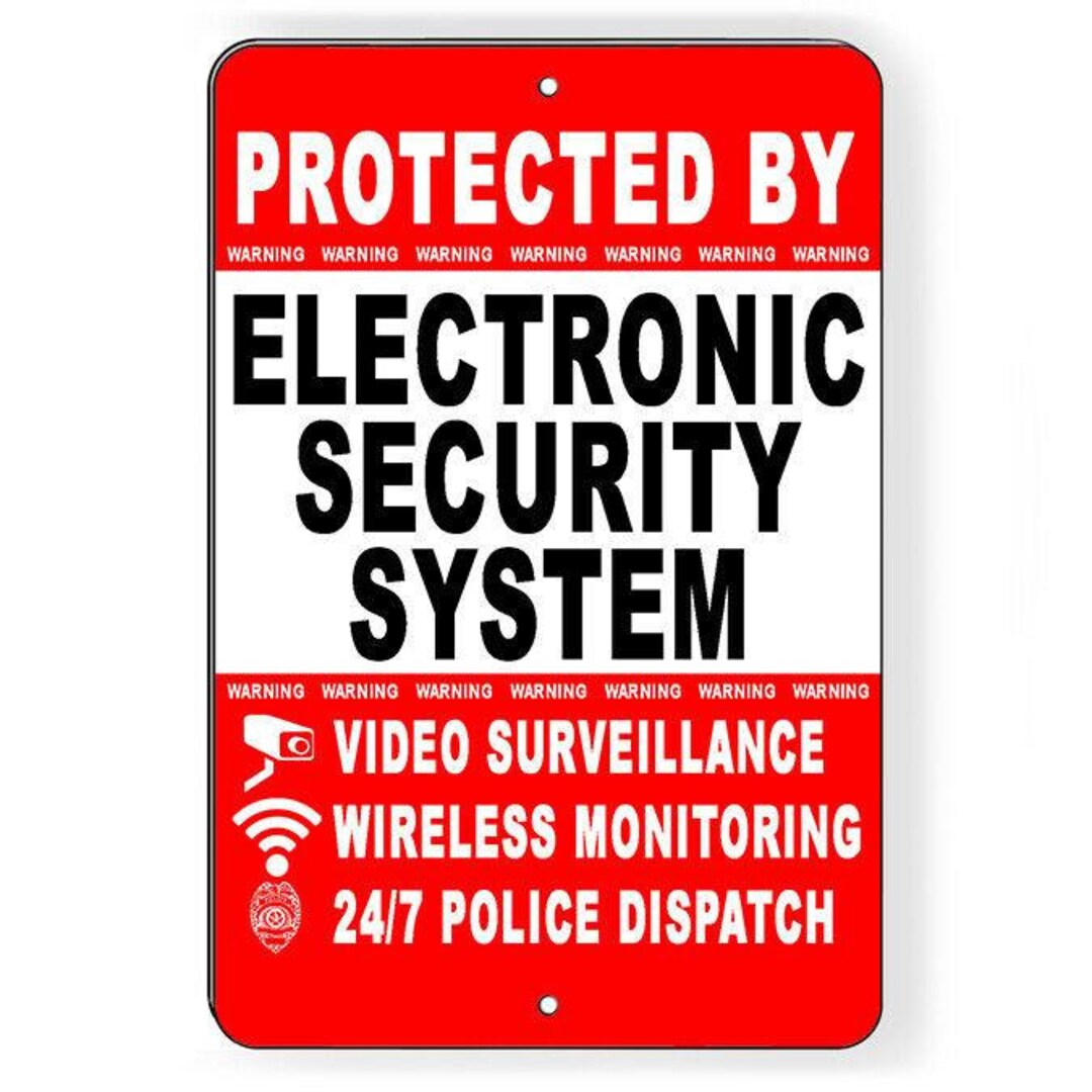 Protected Electronic Security System Video Surveillance Metal Sign - Etsy