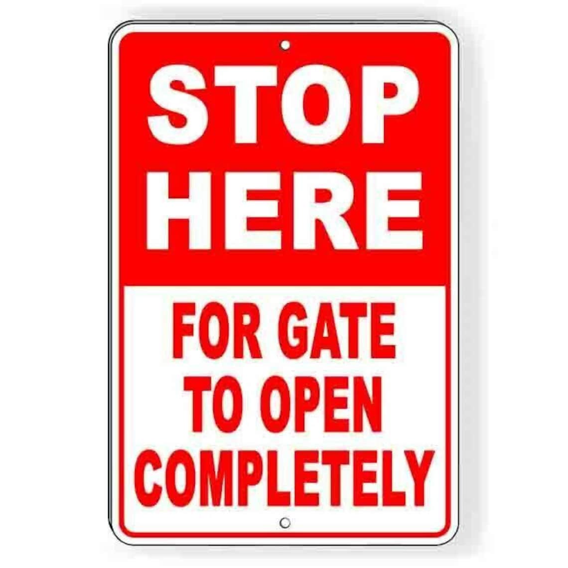 STOP Here for Gate to Open Completely Metal Sign Entry Button - Etsy