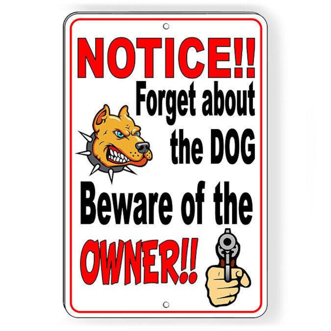 Forget the Dog Beware of Owner Metal Sign Funny Novelty - Etsy