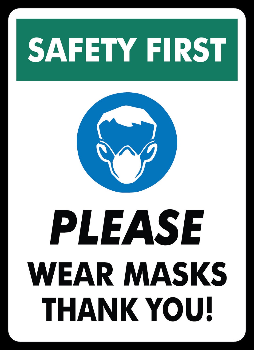 PLEASE WEAR MASKS Adhesive Sign Label - Etsy