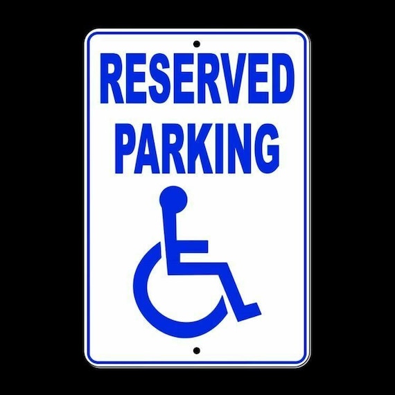 Handicapped Reserved Parking Metal Sign | Etsy