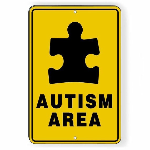 Autism Area Sign Metal Warning Driveway | Etsy