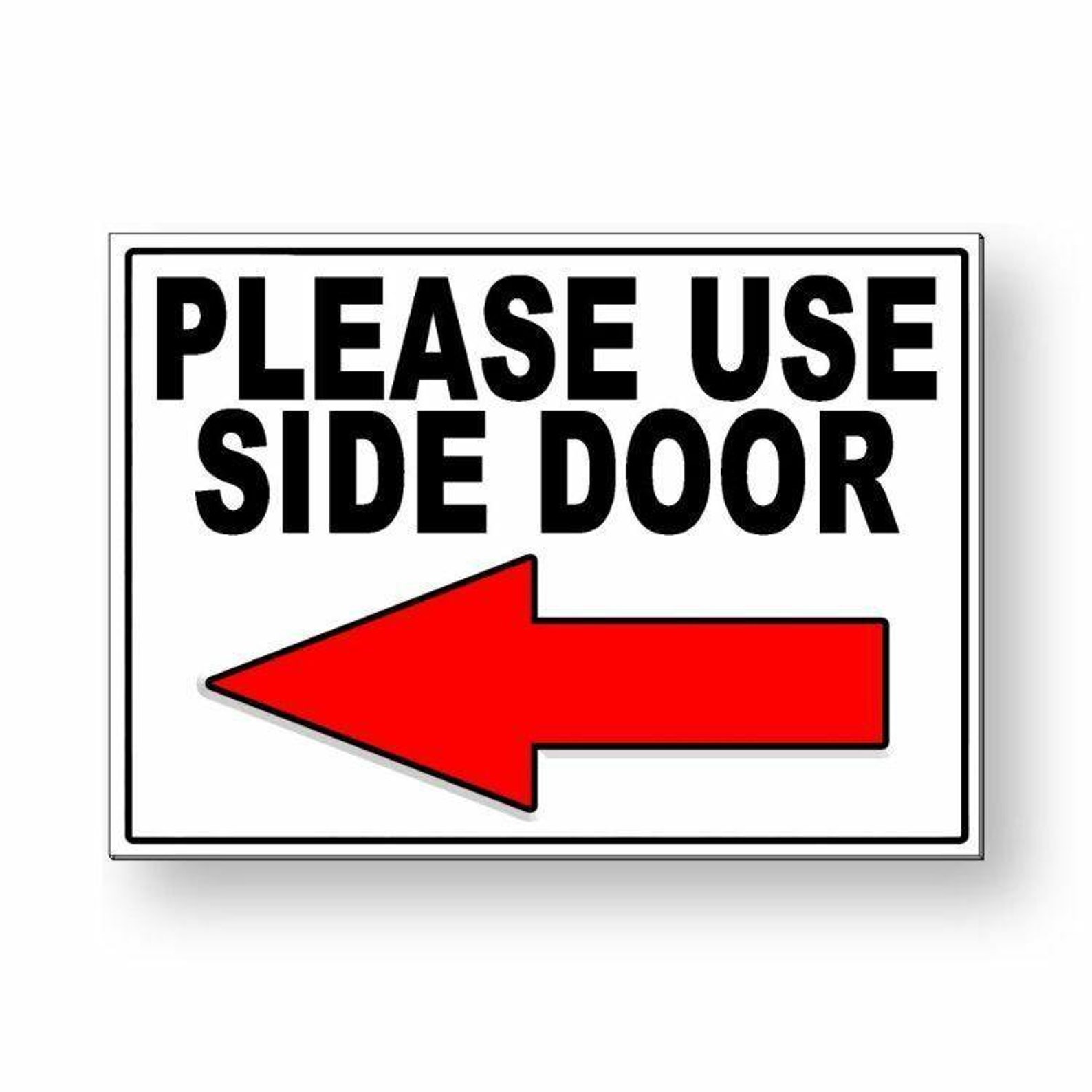 Please Use Side Door Arrow Left Metal Sign - Etsy