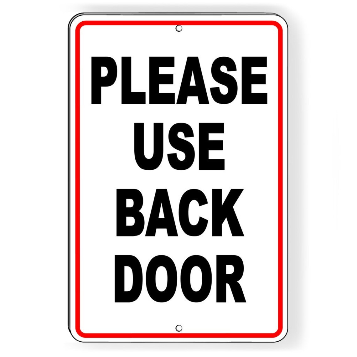 Please Use Back Door Metal Sign - Etsy