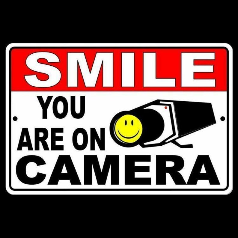 Smile You Are on Camera Sign Metal WARNING Video Surveillance Security ...