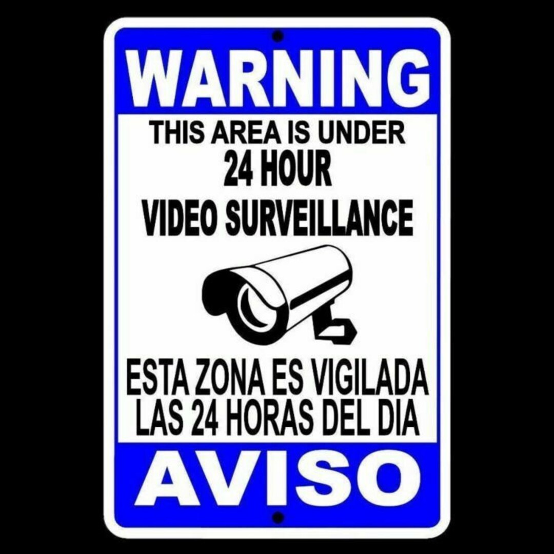 Spanish English WARNING Protected by Video Surveillance Sign Security ...