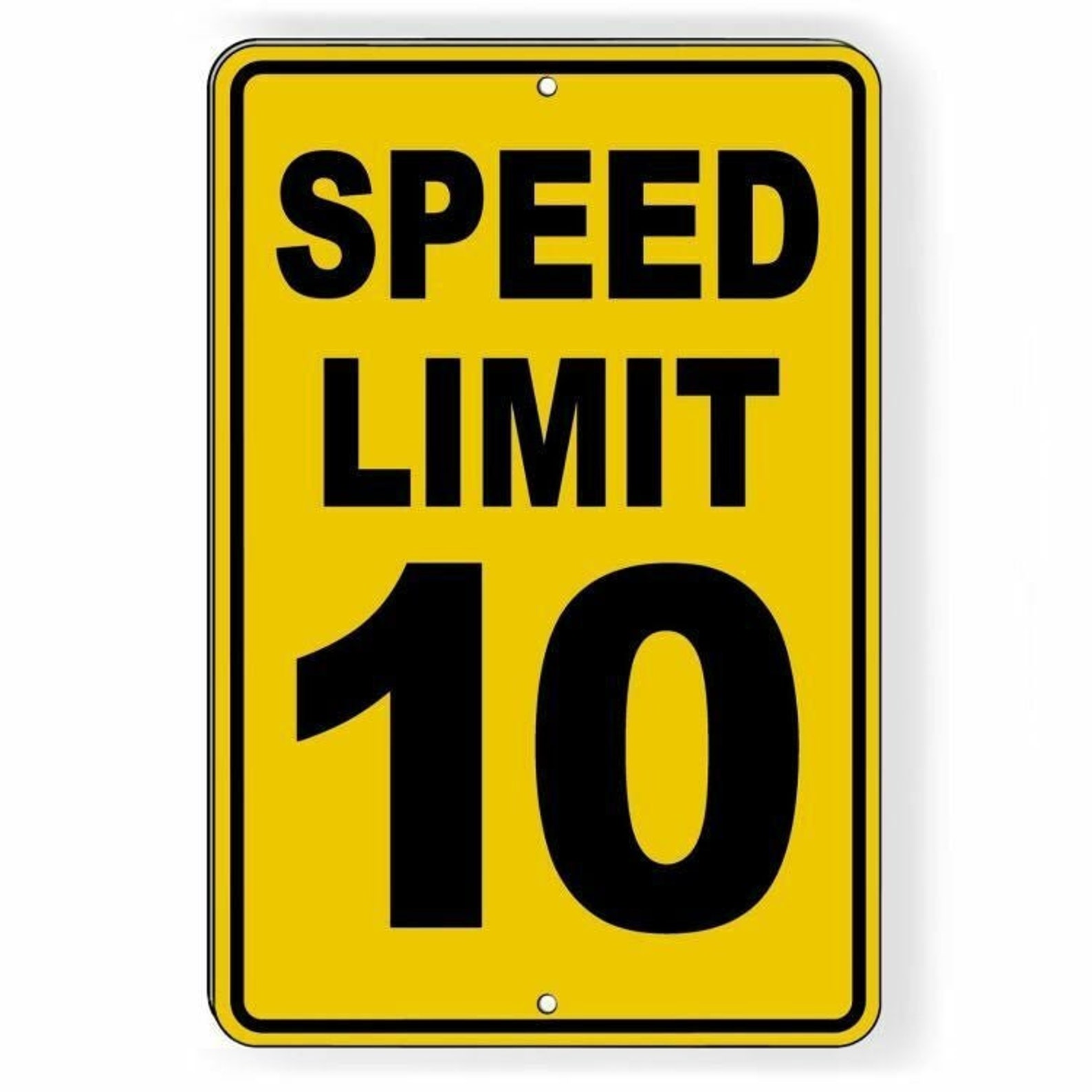 Speed Limit 10 Sign Metal MPH Slow WARNING Traffic Road - Etsy